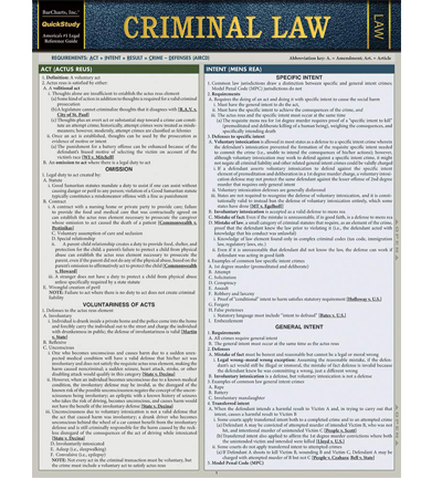 Criminal Law Chart | AACC Bookstore